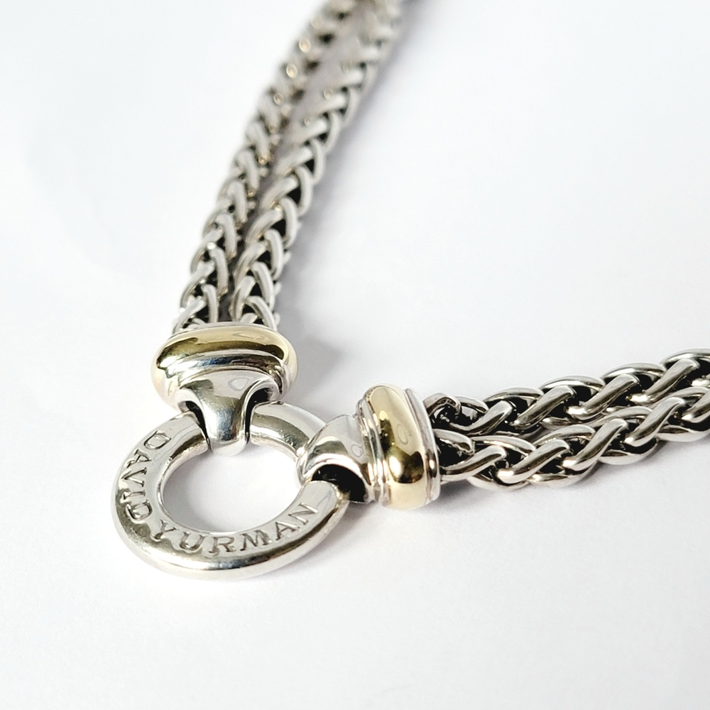 David Yurman Double Wheat Chain Necklace With 18k - Gem